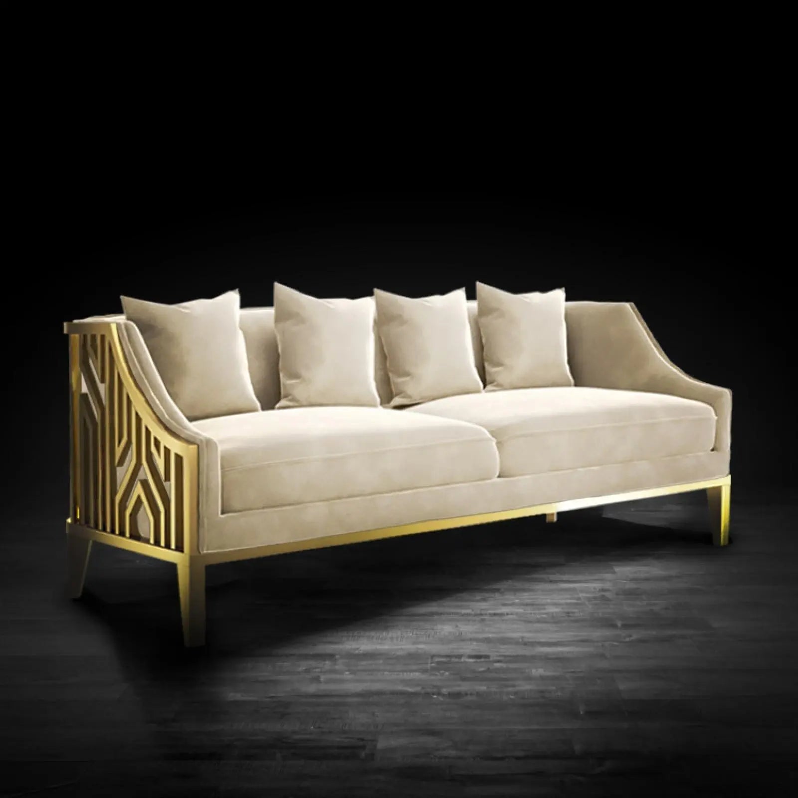 Sofa Set Marilyn Titanium Gold Sofa Set | Beige AllaModa Furniture