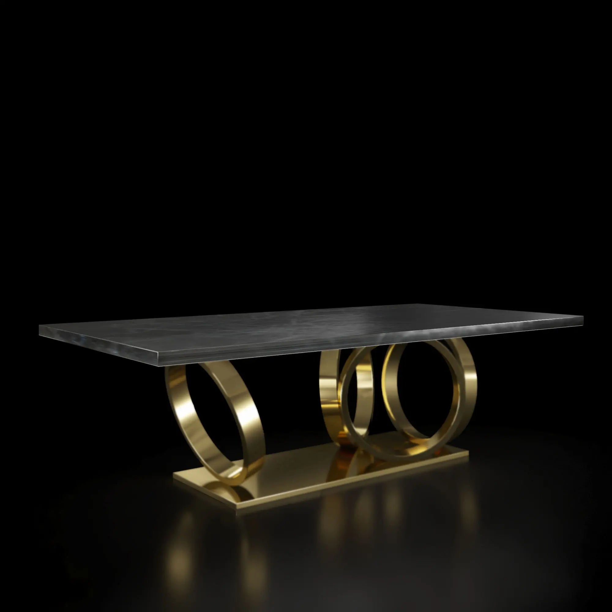 Dining Table Rectangle Brushed Gold | Oracle - AllaModa Furniture