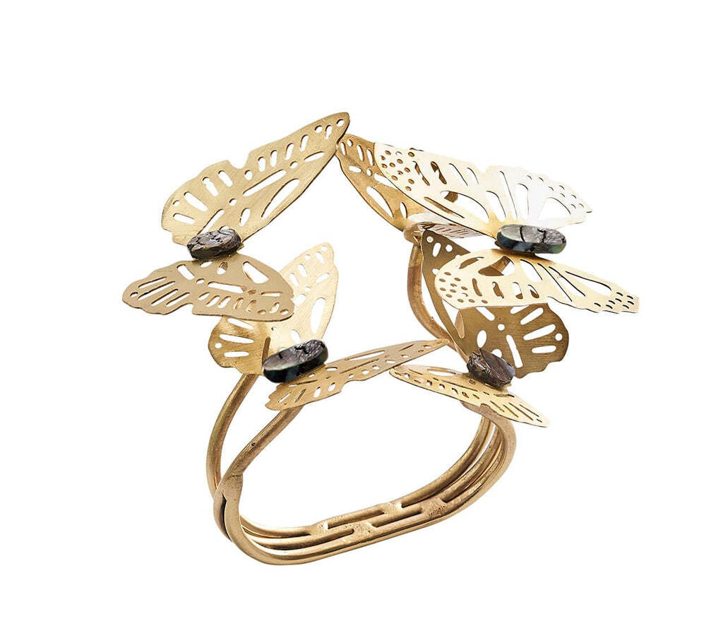 Butterfly Garden Napkin Ring in Gold & Silver, Set of 4 – AllaModa ...
